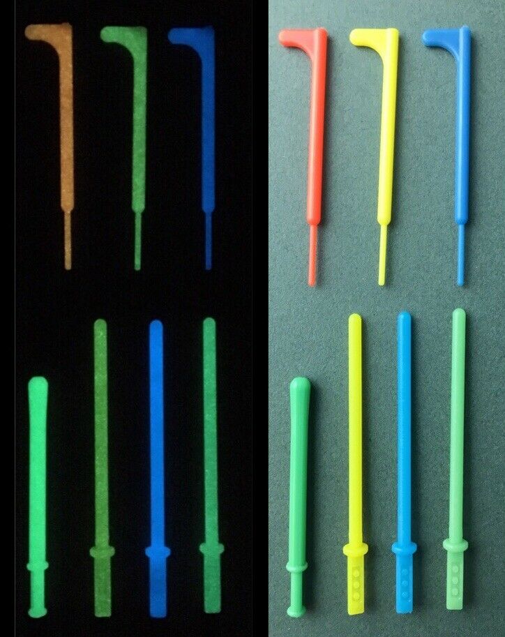 Star Wars Glow In The Dark Replacement Lightsabers For Vintage Action ...