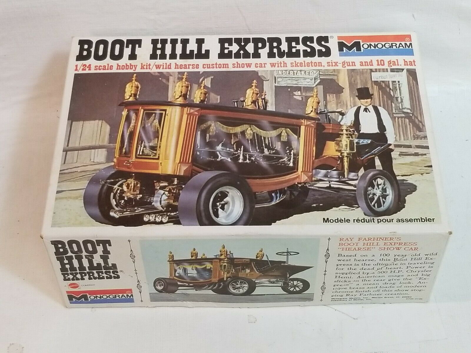 VINTAGE 1967 MONOGRAM Boot Hill EXPRESS 1/24 SCALE BUILT MODEL ORIG BOX ...