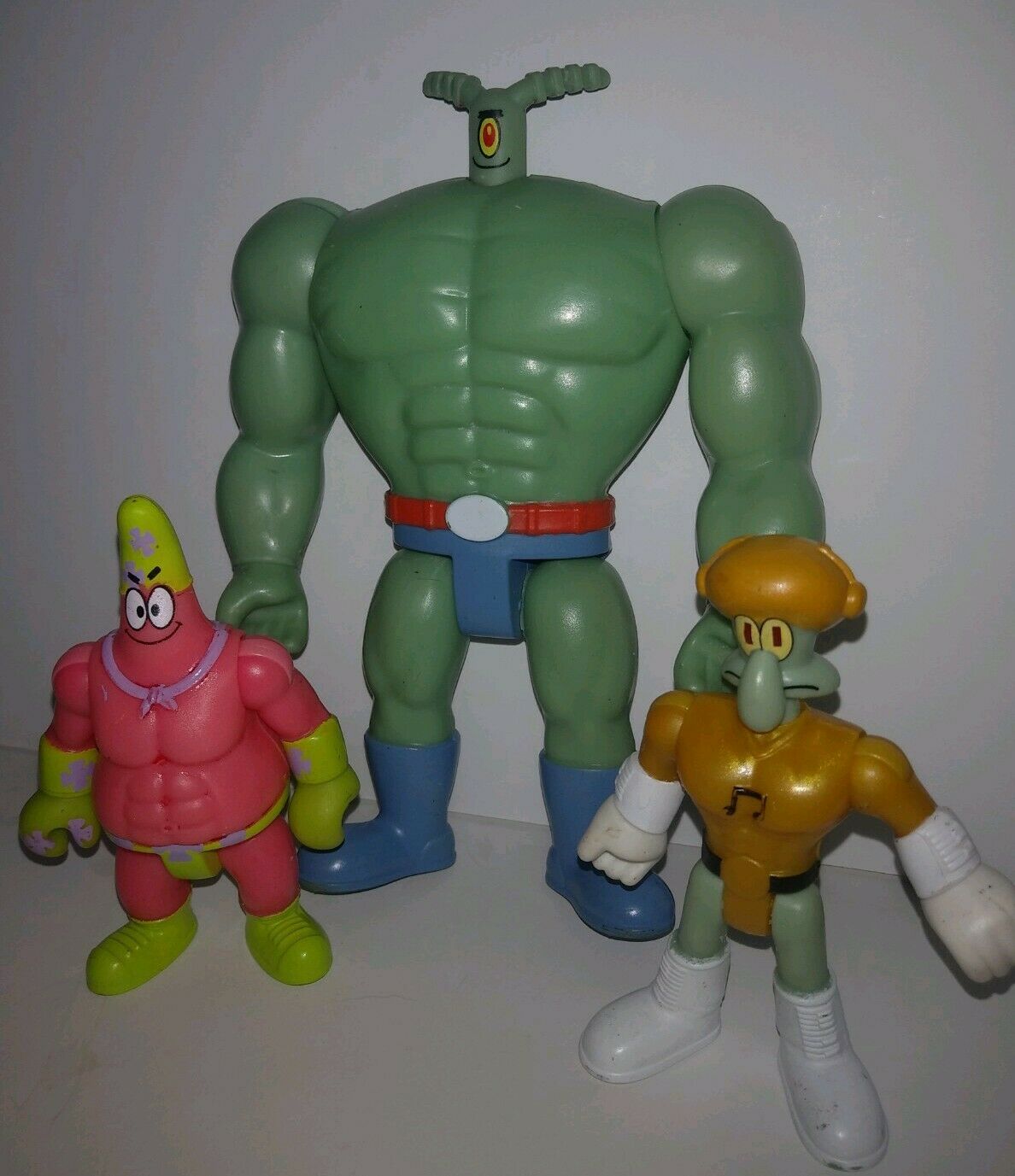 3 Imaginext SpongeBob SquarePants Figures Squidward Muscle Plankton ...