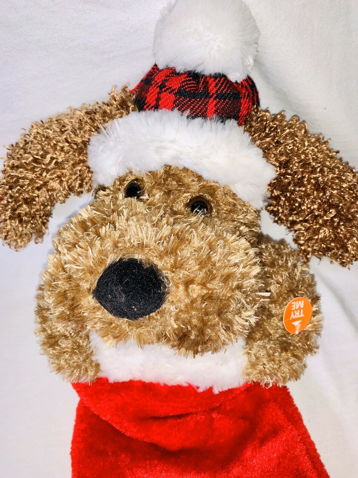 Dan Dee Animated Dog Christmas Stocking Music Sings 4 Songs Bells Ears ...