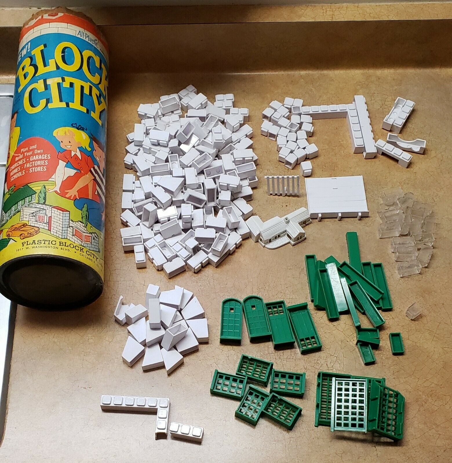 Vintage Block City Canister Building By Plastic Block City USA | #22377110