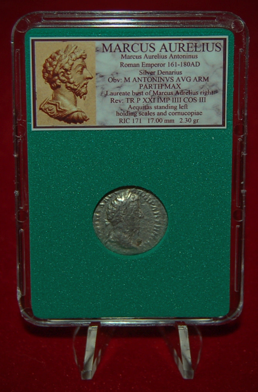 Ancient Roman Empire Coin MARCUS AURELIUS Aequitas On Reverse Silver ...