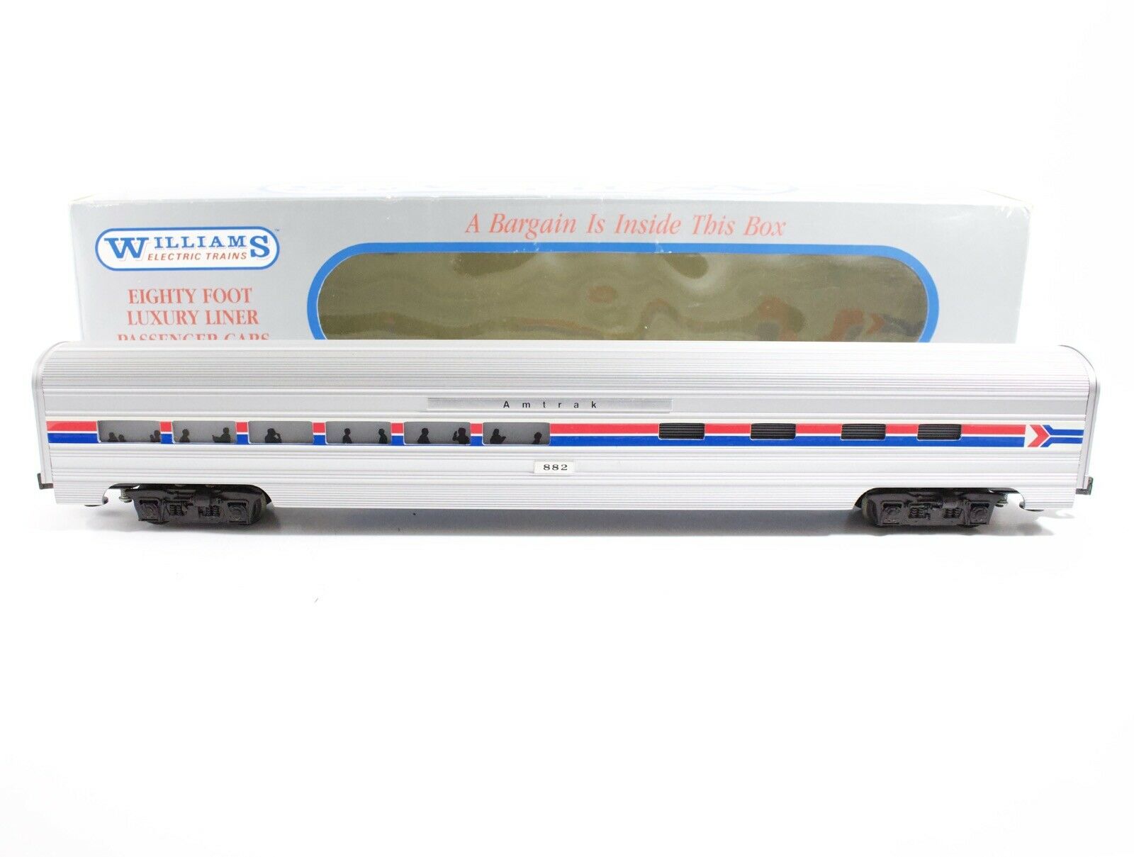 Williams O Gauge Amtrak 882 Aluminum Passenger Car W/ Lights C8, Box ...