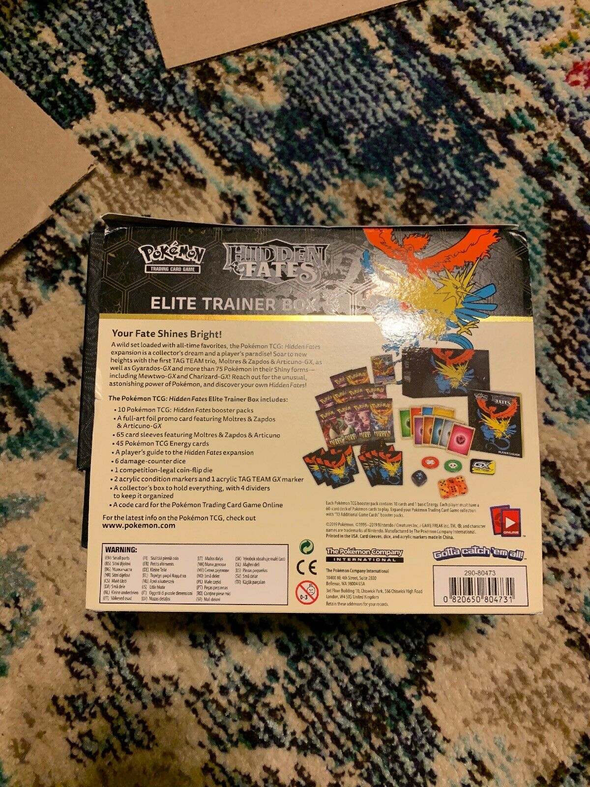 Pokemon Trading Card Game Hidden Fates Elite Trainer Box Open Box ...