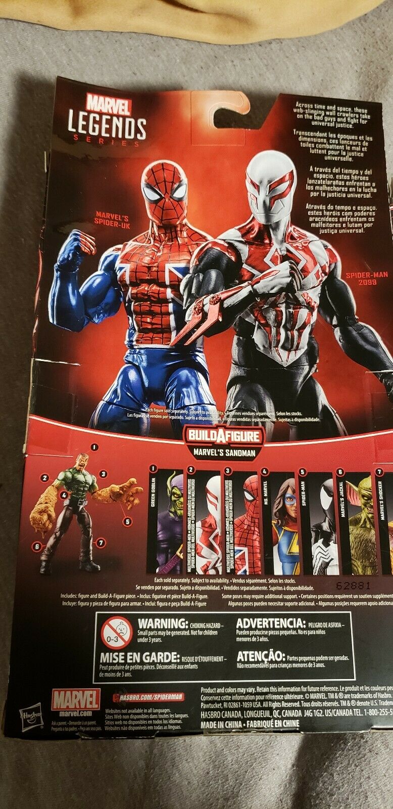 Marvel Legends SPIDER - MAN 2099 SANDMAN BAF Series Avengers SpiderMan ...