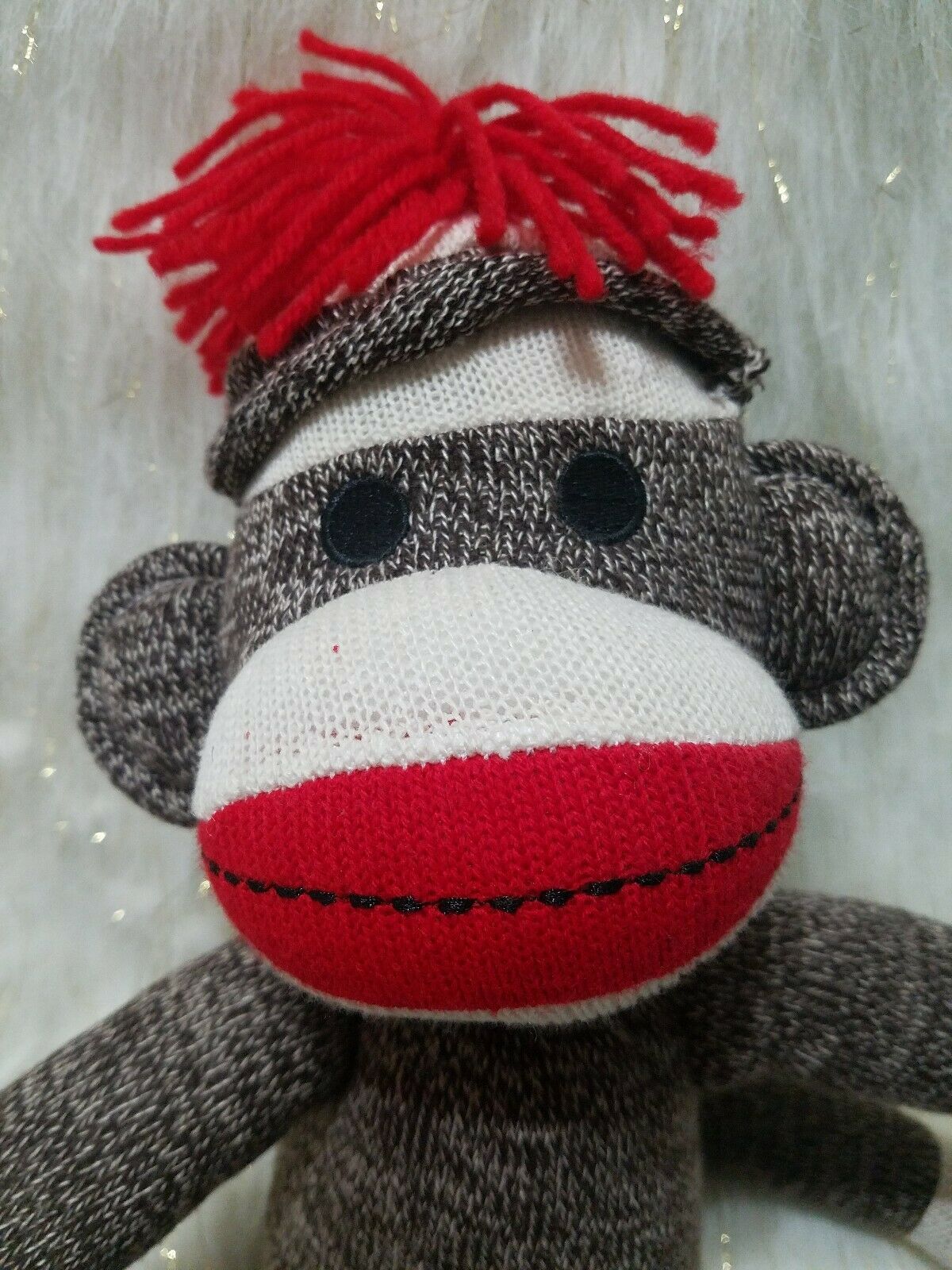 Schylling Sock Monkey 20 " Red Heel Plush Doll | #21529049