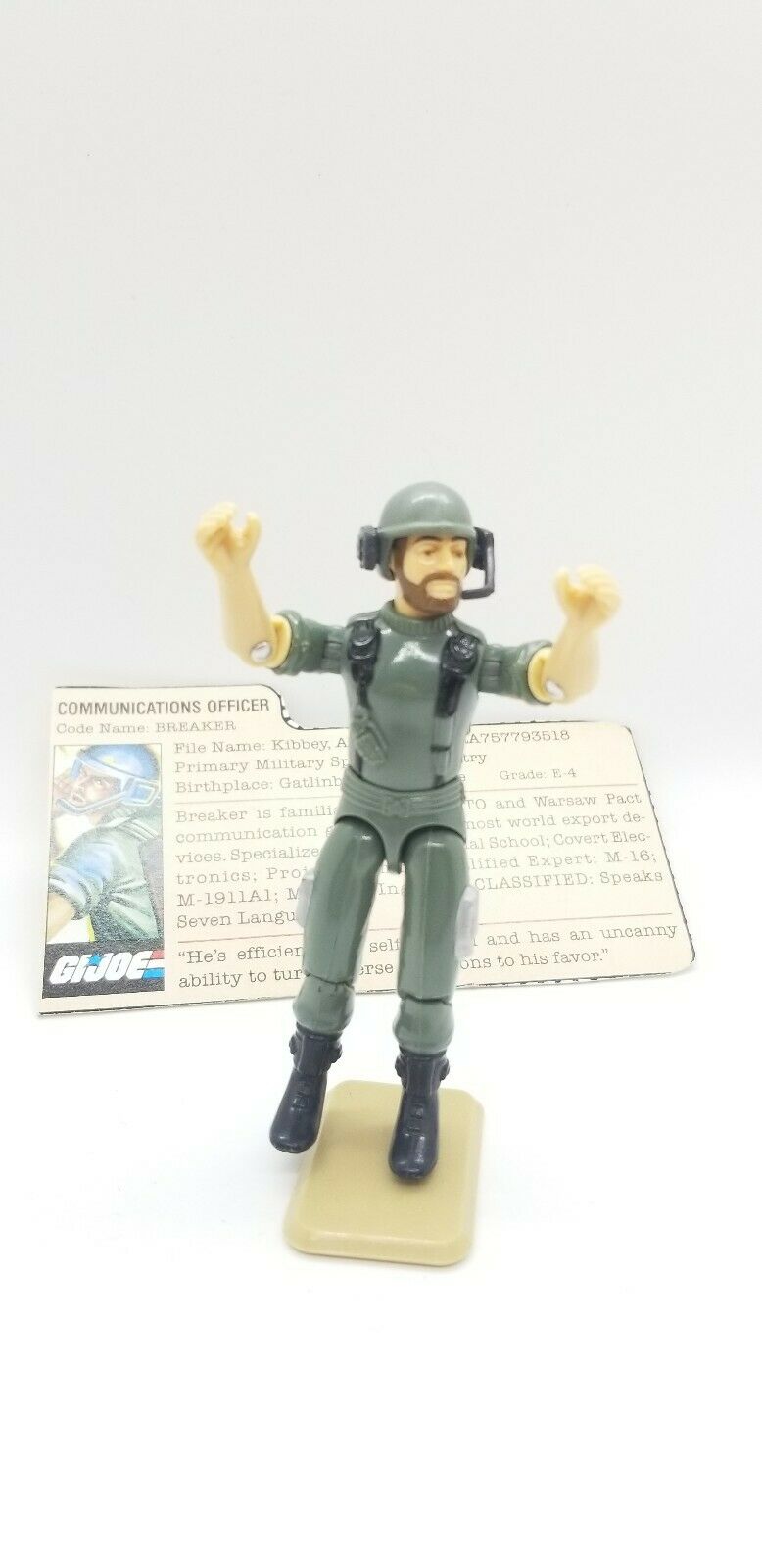 VINTAGE GI JOE V1 BREAKER 1982 Series Action Figure 100 Complete W/Card ...
