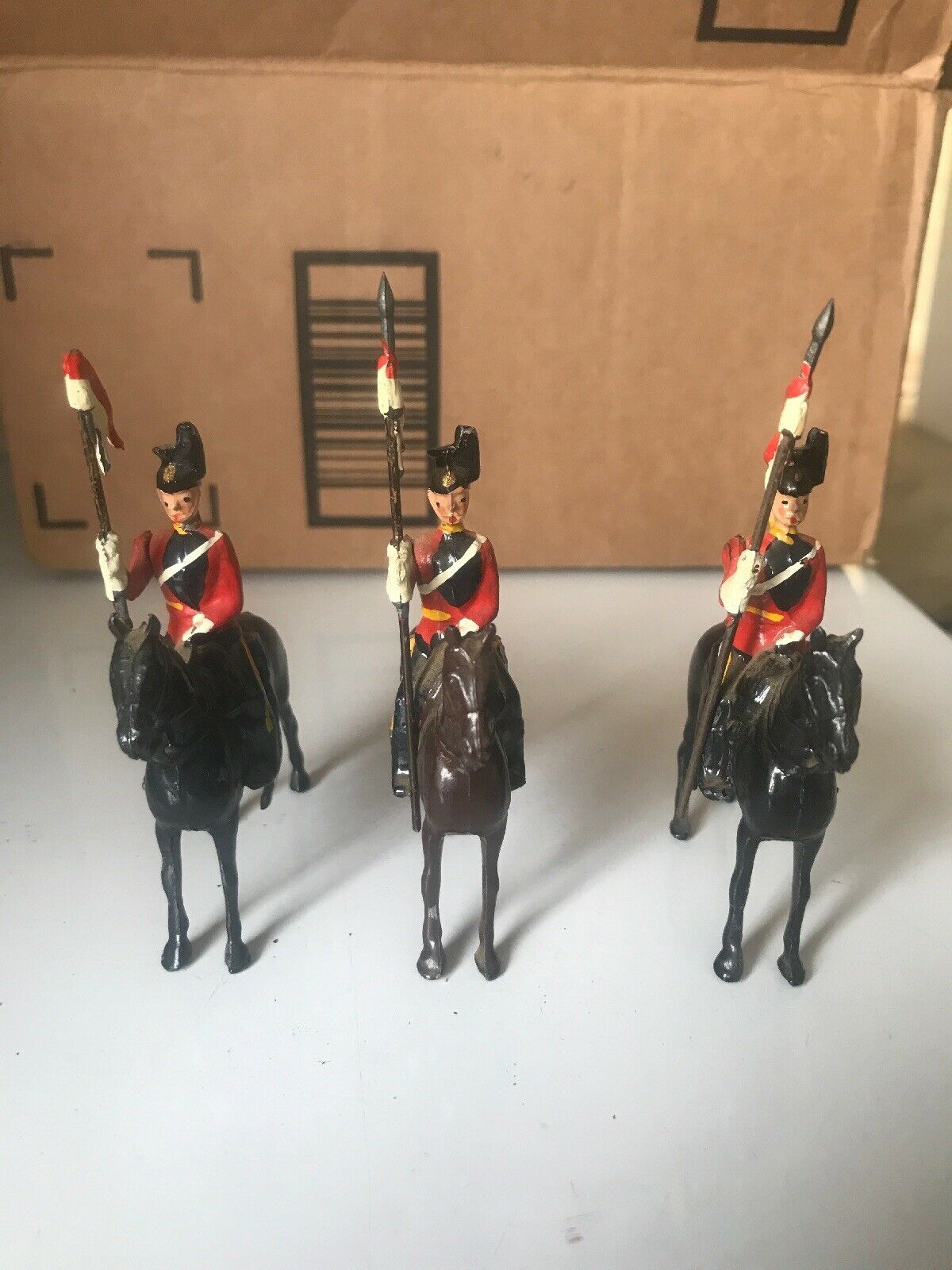 Vintage British LTD Lead Soldiers On Horseback W/ Flags Made In England ...