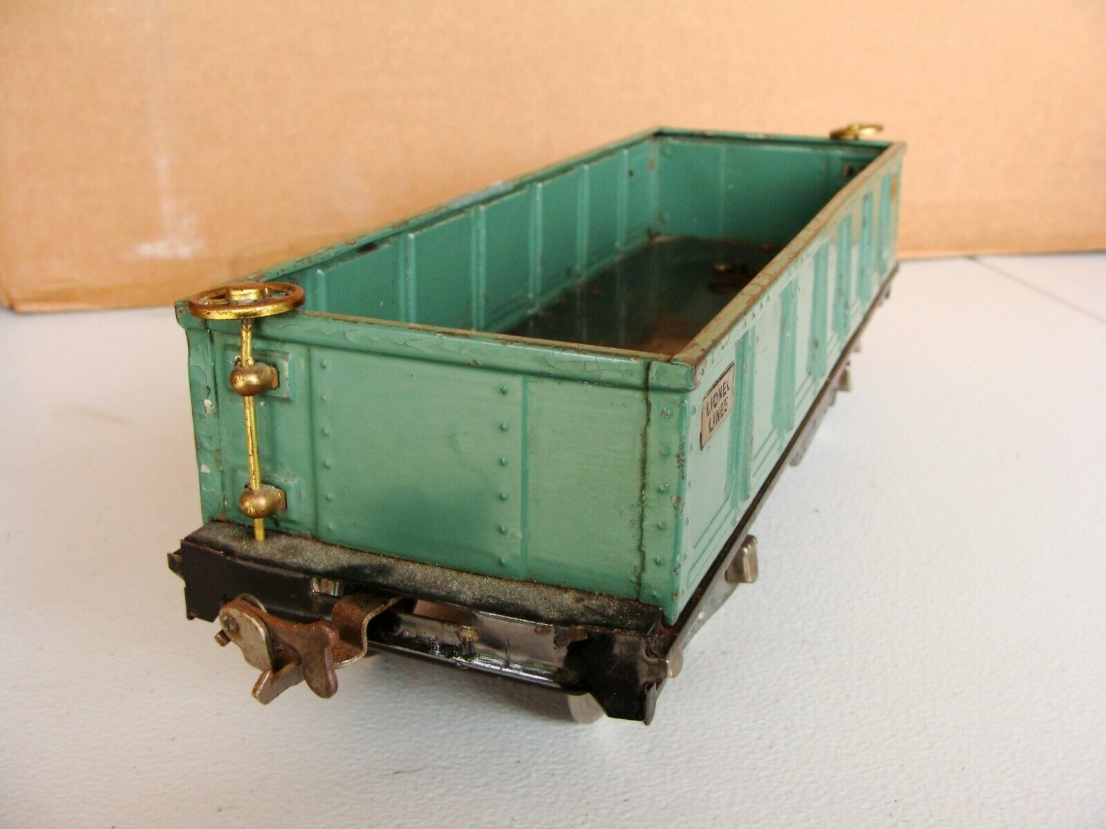 LIONEL PREWAR STANDARD GAUGE 512 GREEN GONDOLA CAR | #22221681