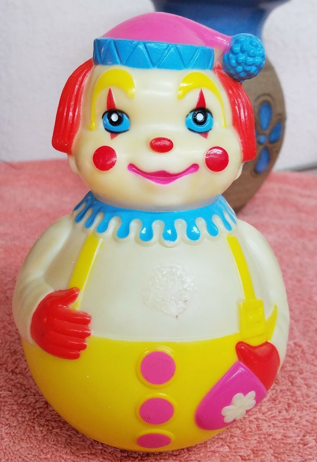 1972 The First Years Kiddie Products Plastic Roly Poly Musical Clown ...