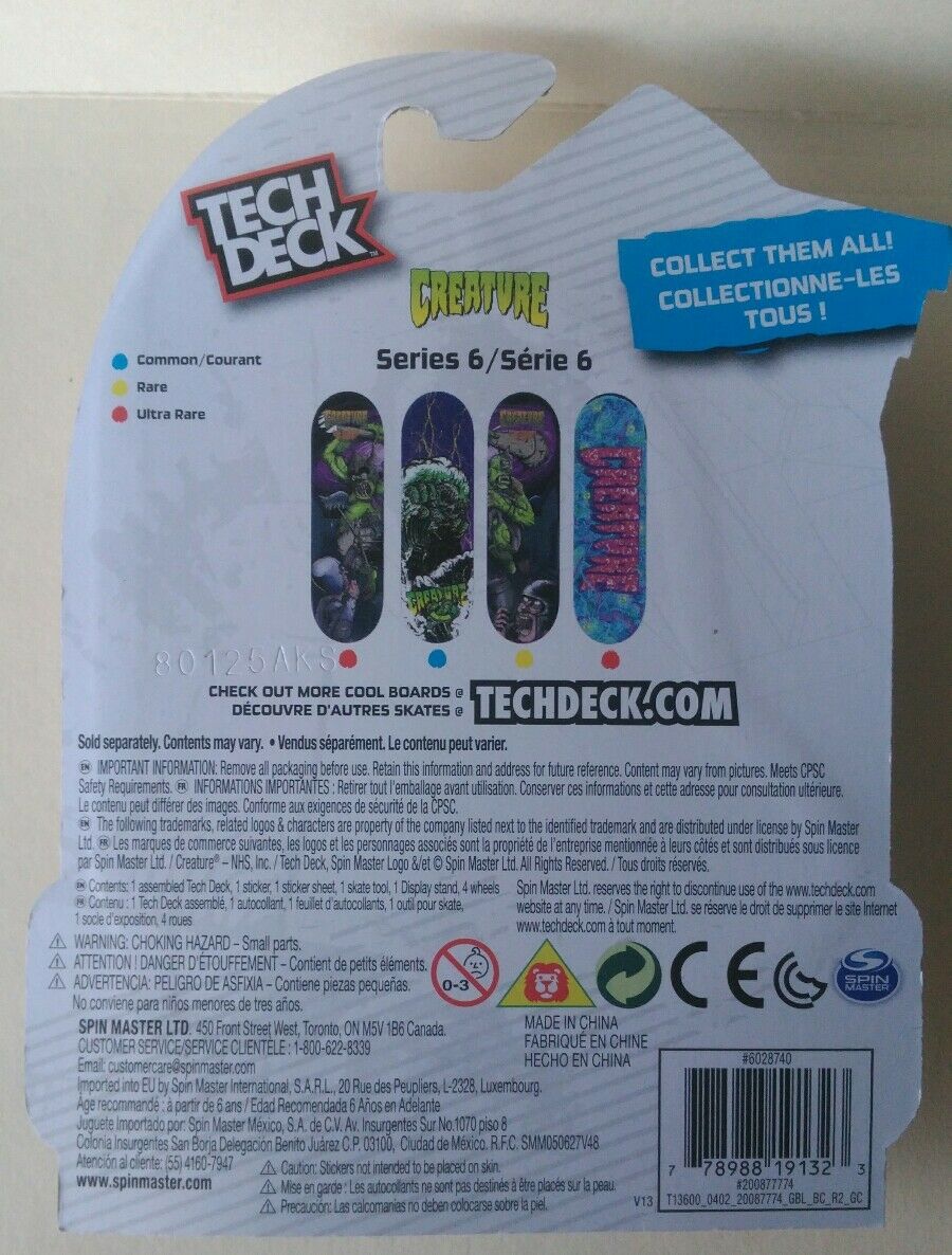 ULTRA RARE SPIN MASTER TECH DECK CREATURE STU GRAHAM Series 6 Collect ...
