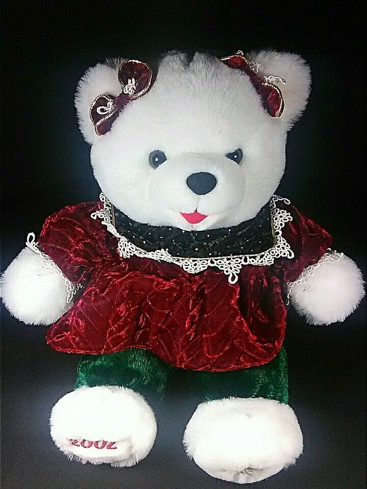 Dan Dee Snowflake Teddy Bear Plush 12 " Stuffed Animal In Lacey ...