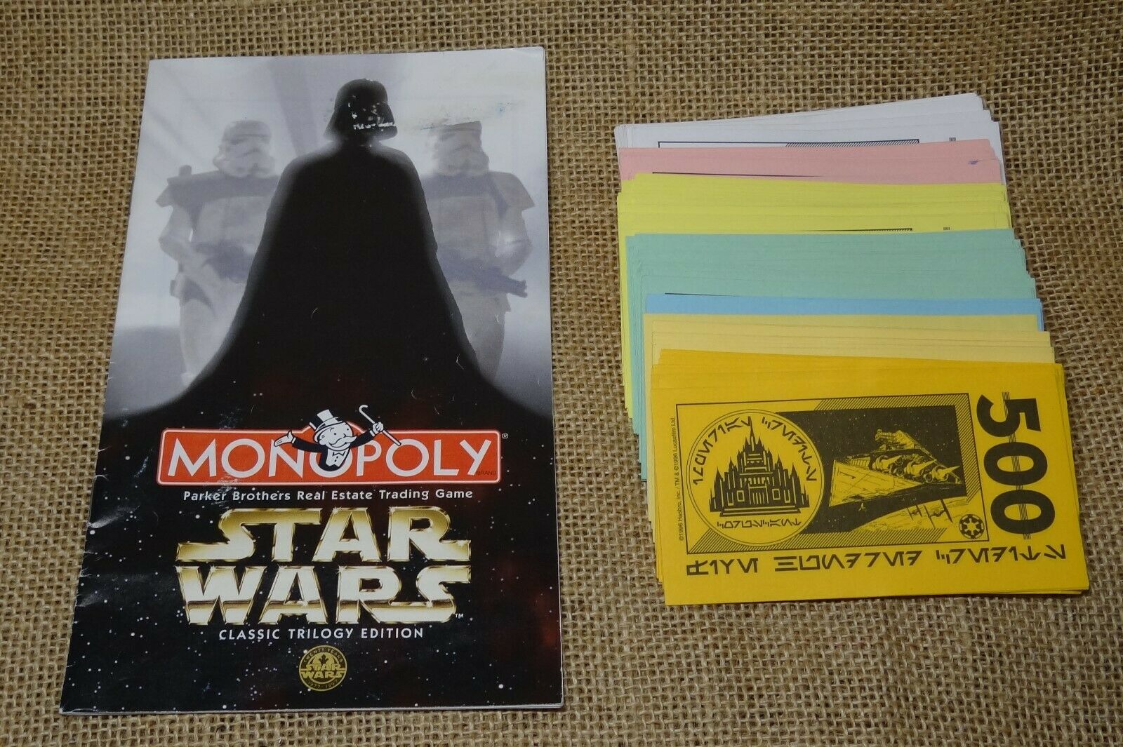 Star Wars Monopoly Classic Trilogy Edition Money And Game Rules ...