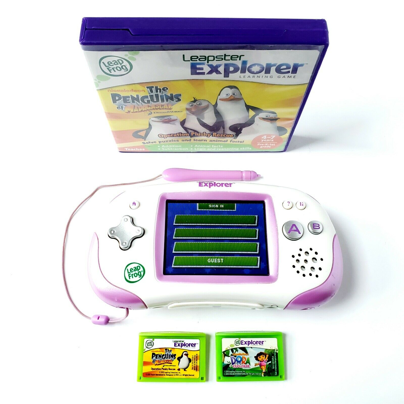 Leap Frog Leapster Explorer Handheld Learning System W/ 2 Games READ ...