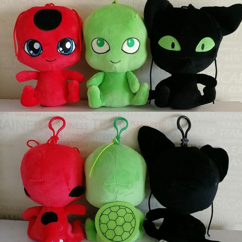 Miraculous Ladybug Cat Plagg & Tikki Noir Plush Toy Plush Pendant Clip ...