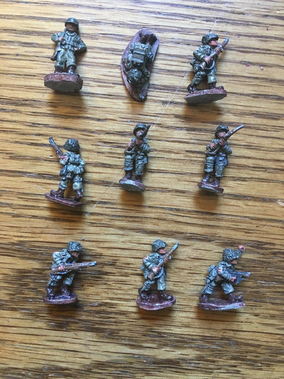 15mm WWII US Infantry (9) Metal Figures Wargames Painted | #21293757