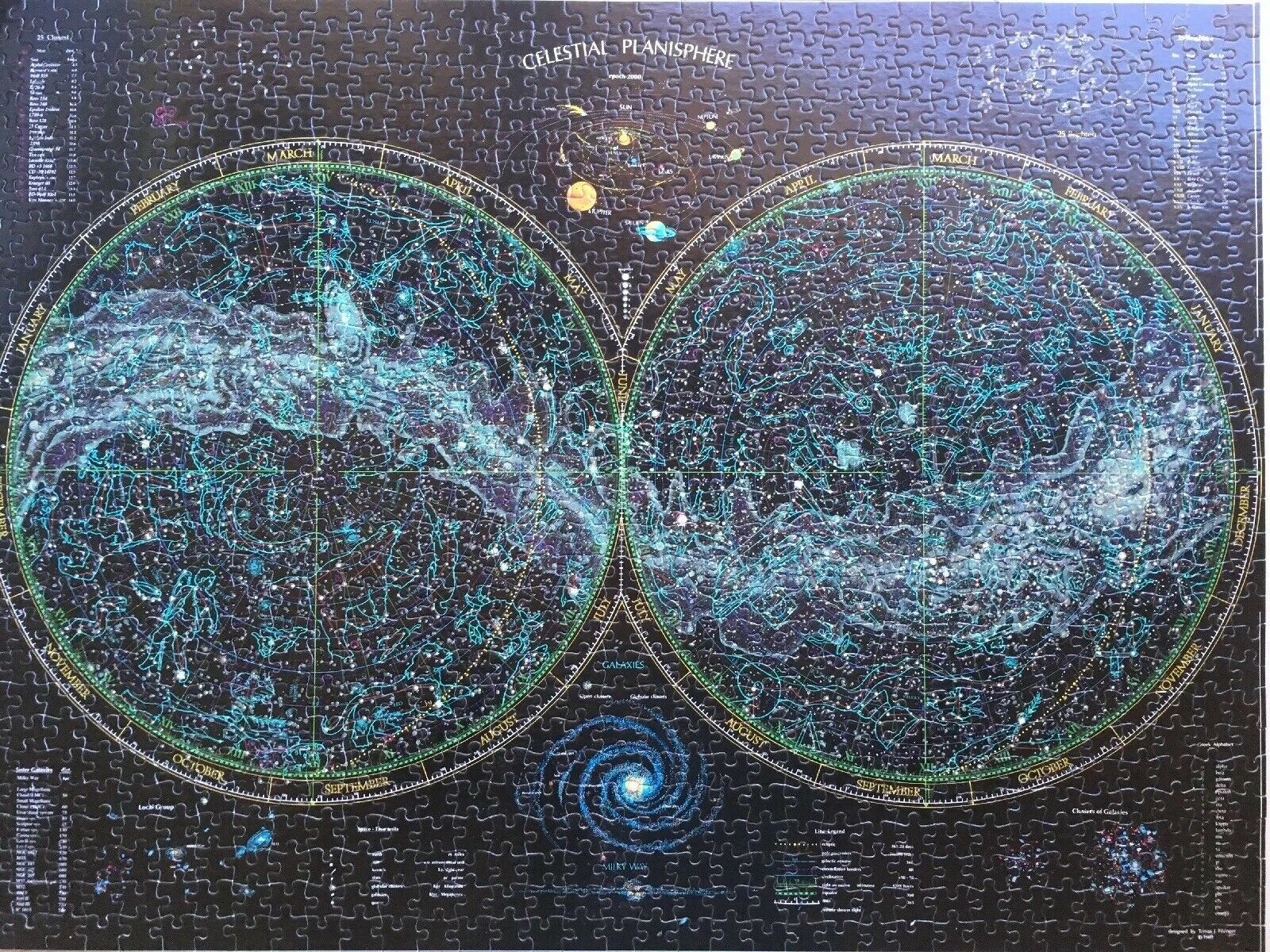 1989 Celestial Planisphere 1000 Piece Glow In The Dark Jigsaw Puzzle ...