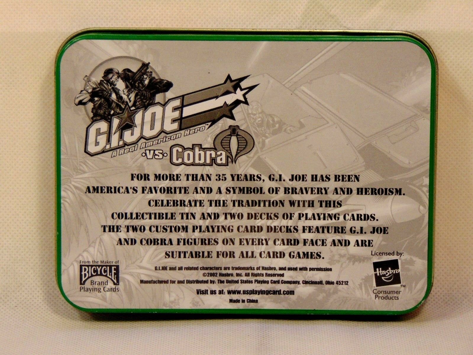 2 GI Joe Vs Cobra Playing Cards Packs G. I. Games W/ Tin Case 2002 ...