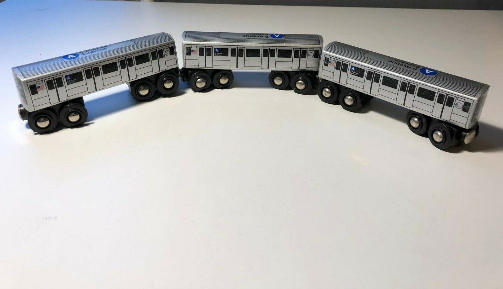 Munipals Wooden Railway York Subway A 8th Avenue Express Cars Set ...