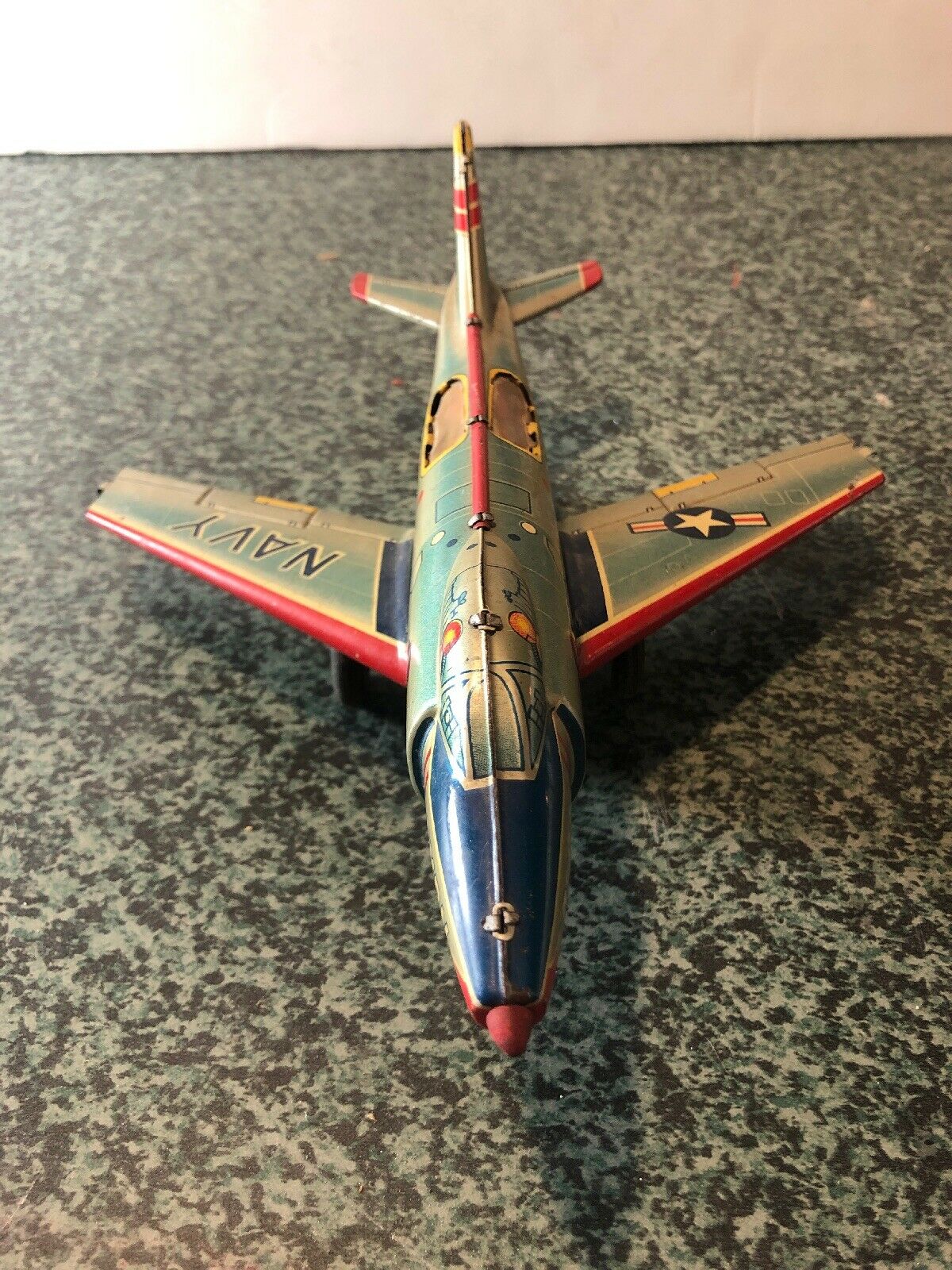 1960s TIN LITHO NAVY FIGHTER JET - McDonnell DEMON, Yonezawa ET Co ...
