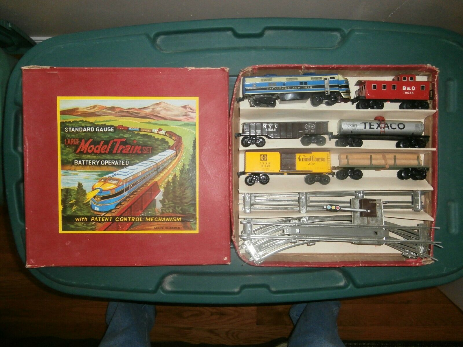 Vintage Battery Operated Tin Train Set Made In Japan Baltimore & Ohio ...