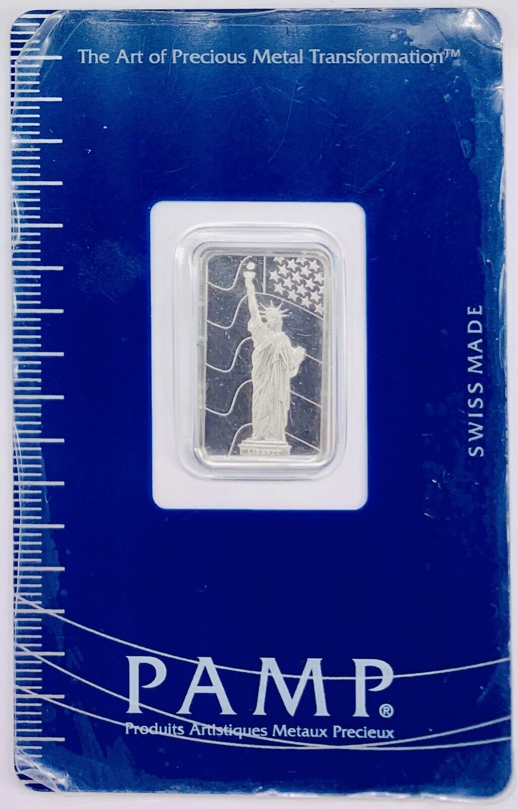 PAMP SUISSE STATUE OF LIBERTY • 5 Gram. 9995 PLATINUM Bar BU In Assay ...