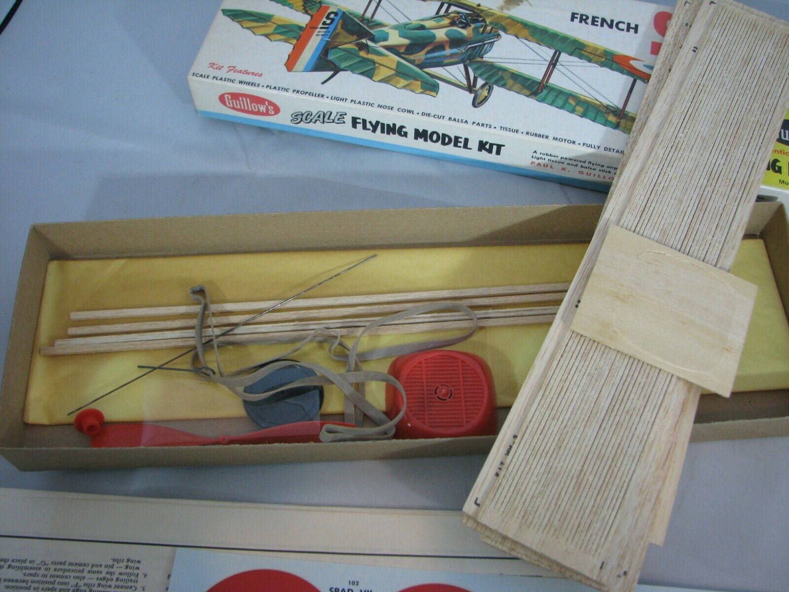 Guillows Kit WWI French Spad WWI Fighter Vintage Balsa Model Kit ...