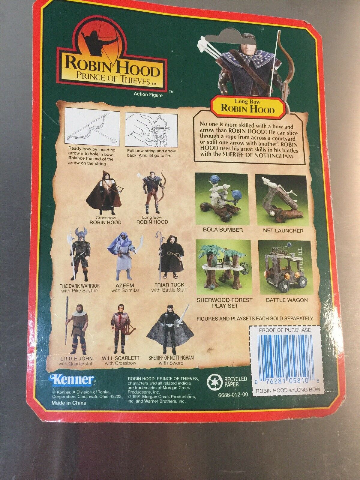 Kenner Robin Hood Long Bow Prince Of Thieves Action Figure 1991 Kevin ...