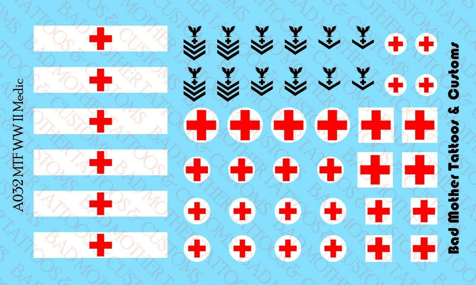 1/18 Scale Waterslide Decals: Medic Corpsman WW II For MTF And Other ...