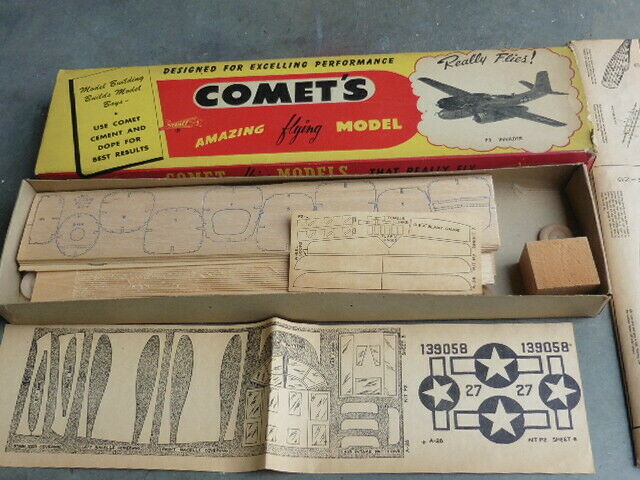 1950s Comet Douglas P2 Invader Balsa Wood Airplane Flying Model Kit ...