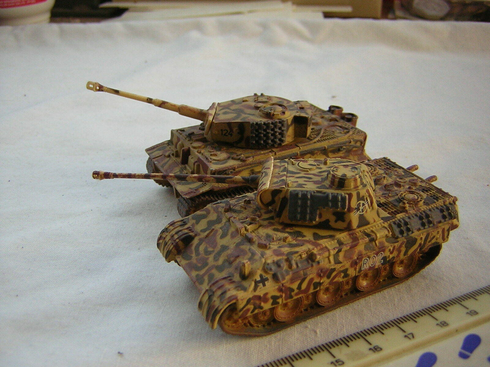 2 X Corgi Diecast WW2 German Military Tanks Tiger 1 & Panther Tank ...