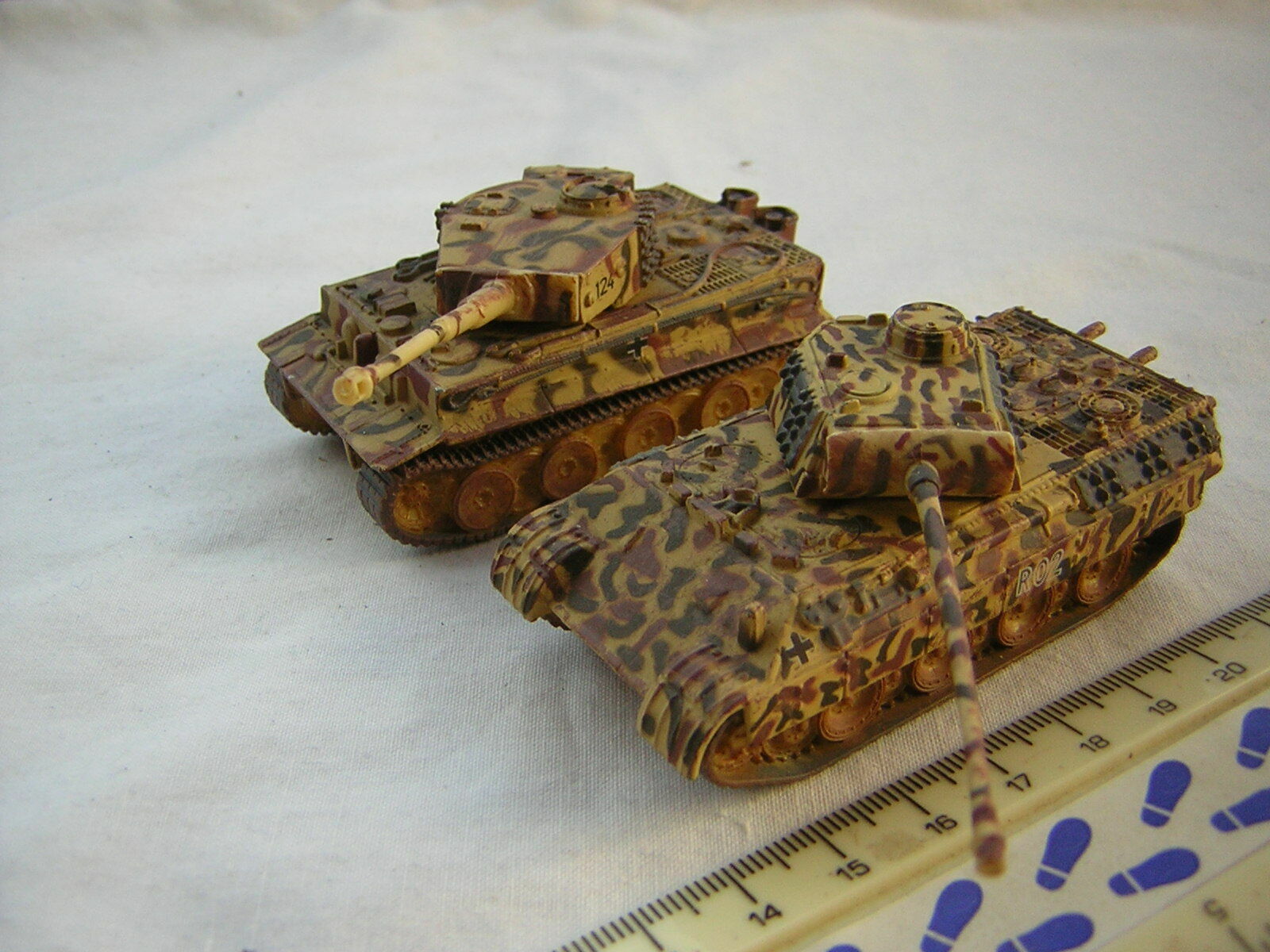 2 X Corgi Diecast WW2 German Military Tanks Tiger 1 & Panther Tank ...
