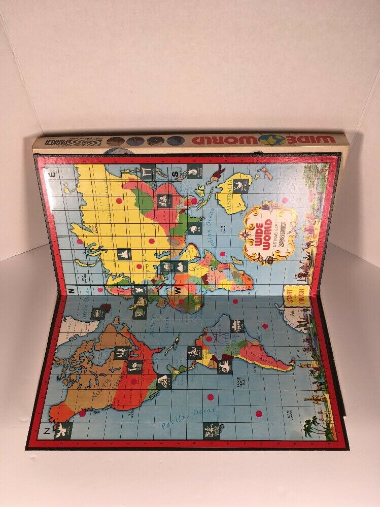 Vintage Wide World Travel Board Game By Parker Brothers 100 Complete ...