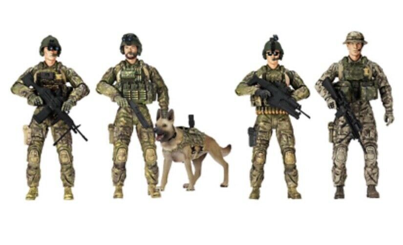 Elite Force Army Rangers 4 1/2 Inch Action Figures With Dog And ...