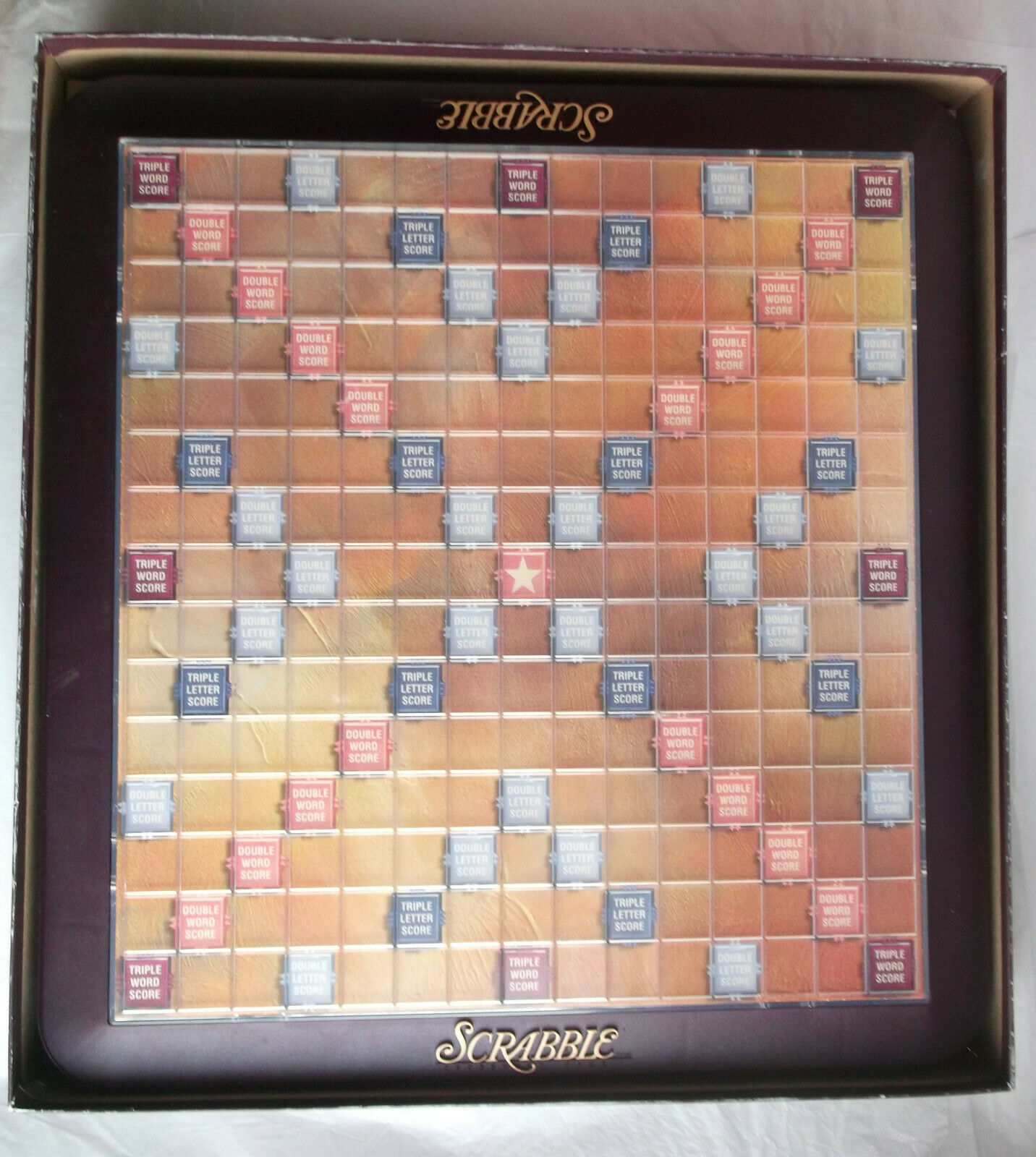 DELUXE EDITION SCRABBLE TURNTABLE CROSSWORD GAME WOOD TILES 1999 ...
