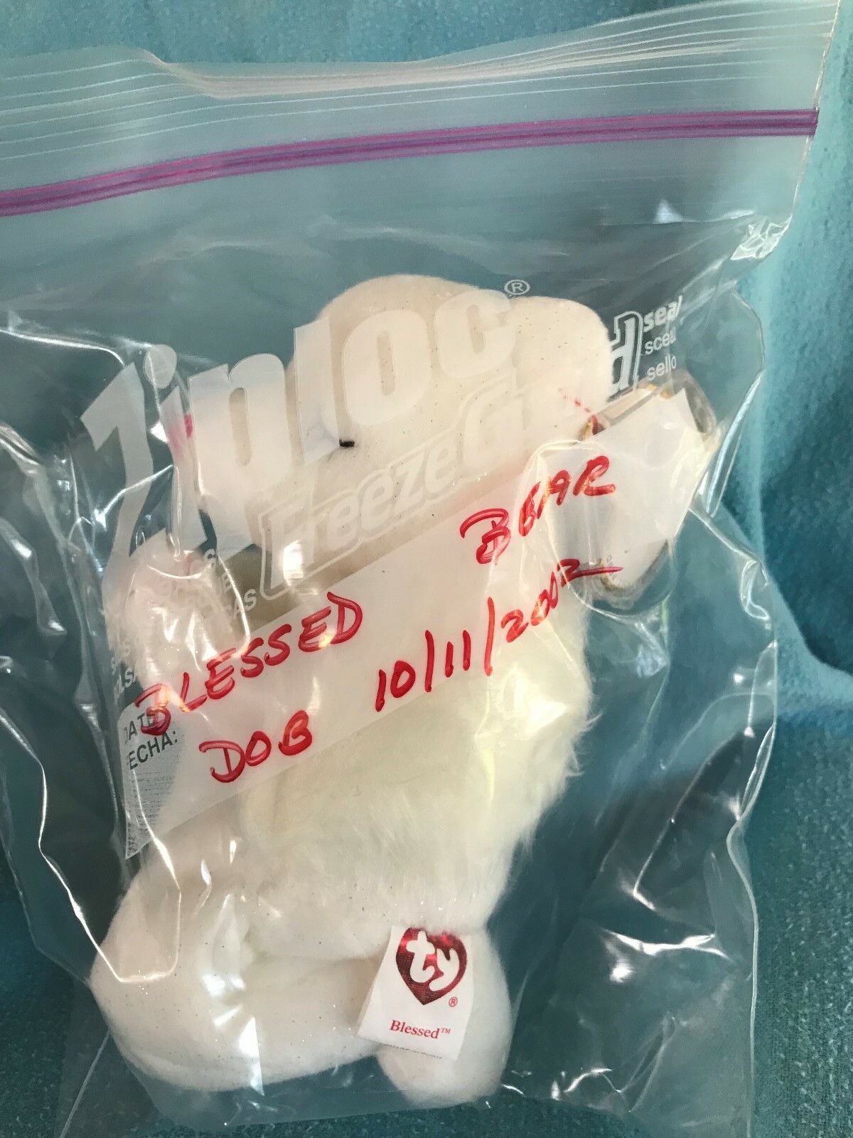 Ty Beanie Baby BLESSED The Angel Bear MWMT 6 " 2002 Vintage Stuffed ...