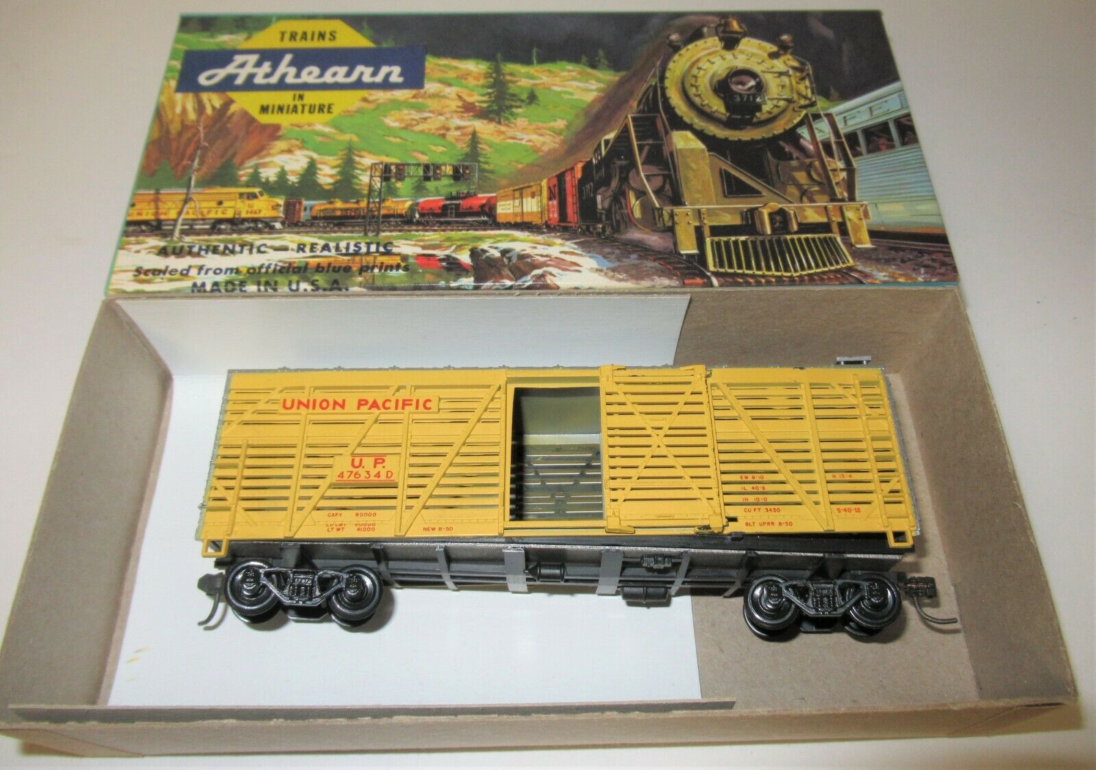 Athearn HO Scale Union Pacific 47634D Stock Cattle Car 1779 | #20959323