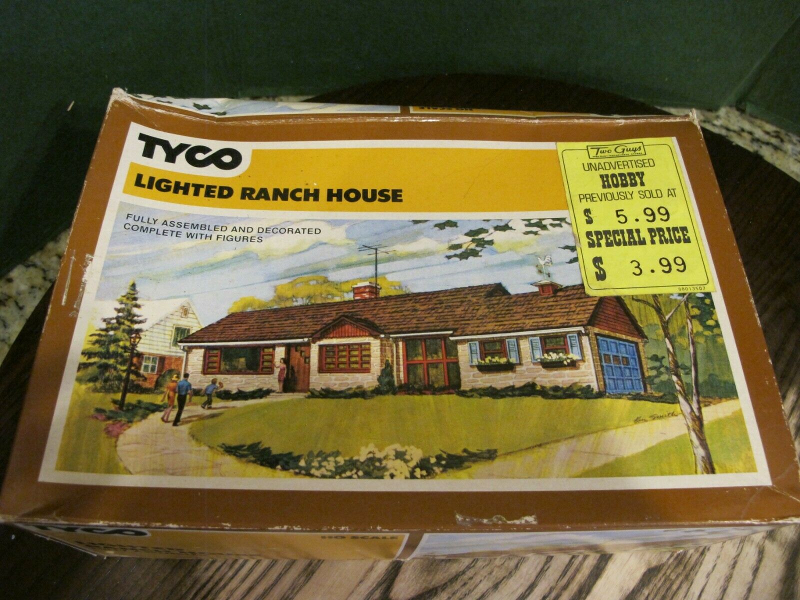 Vintage HO Scale TYCO Fully Assembled Lighted Ranch House 944:700 Box ...