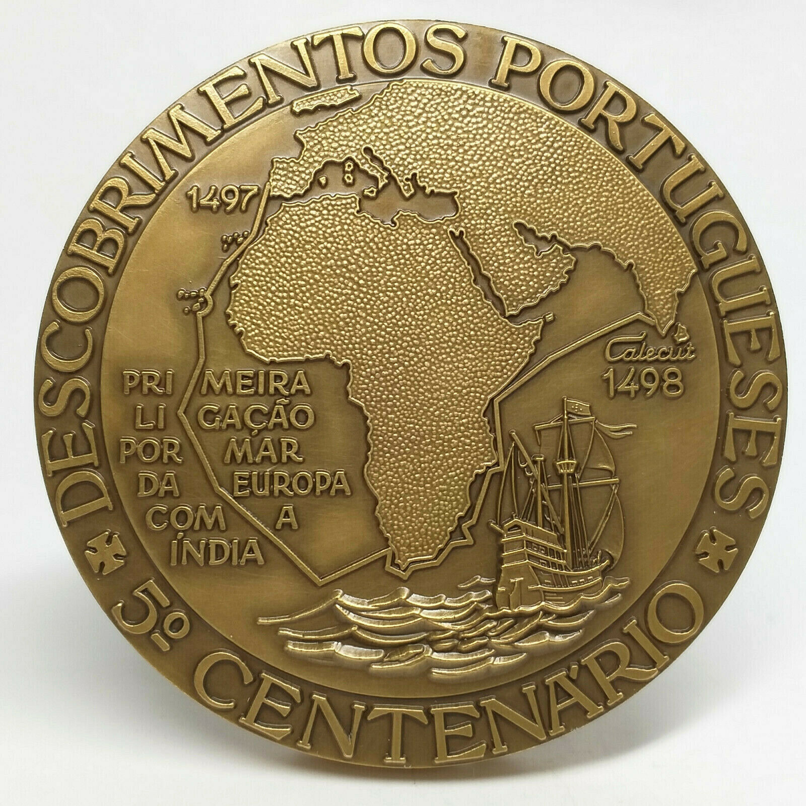 AGE OF DISCOVERY Explorer VASCO DA GAMA Brz Medal/ INDIA 500 YEARS SHIP ...