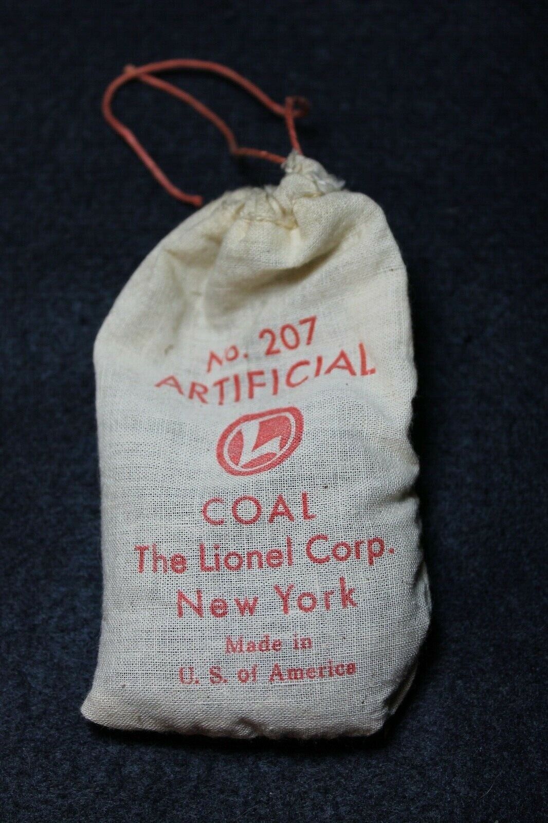 Vintage Lionel Trains No. 207 Artificial Coal Bag | #20903115