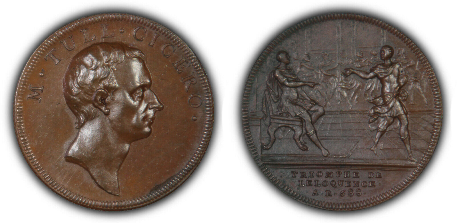 1743 Dassier Roman Republic Medal Marcus Tullius Cicero, Triumph Of ...