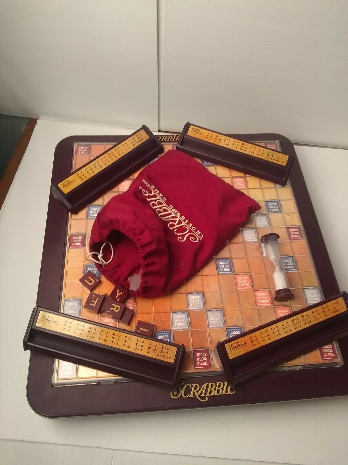 Scrabble Deluxe Edition Crossword Board Game With Turntable Complete ...