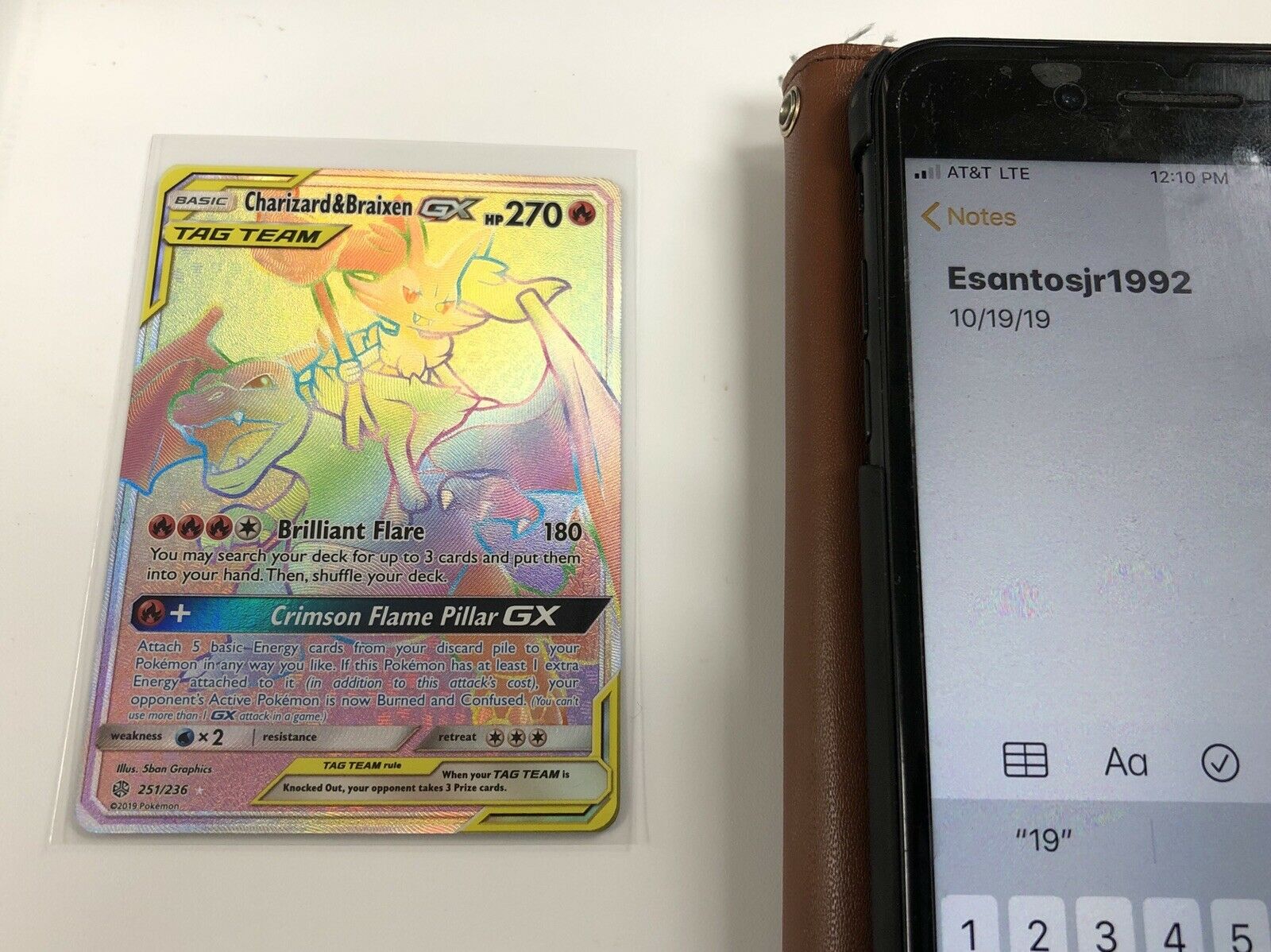 Pokémon Charizard & Braixen GX Rainbow Hyper Rare Cosmic Eclipse NM/M ...