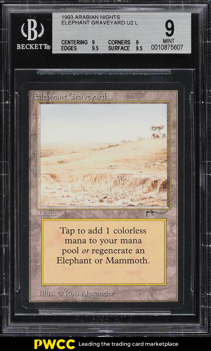 1993 Magic The Gathering MTG Arabian Nights Elephant Graveyard U2 L BGS ...