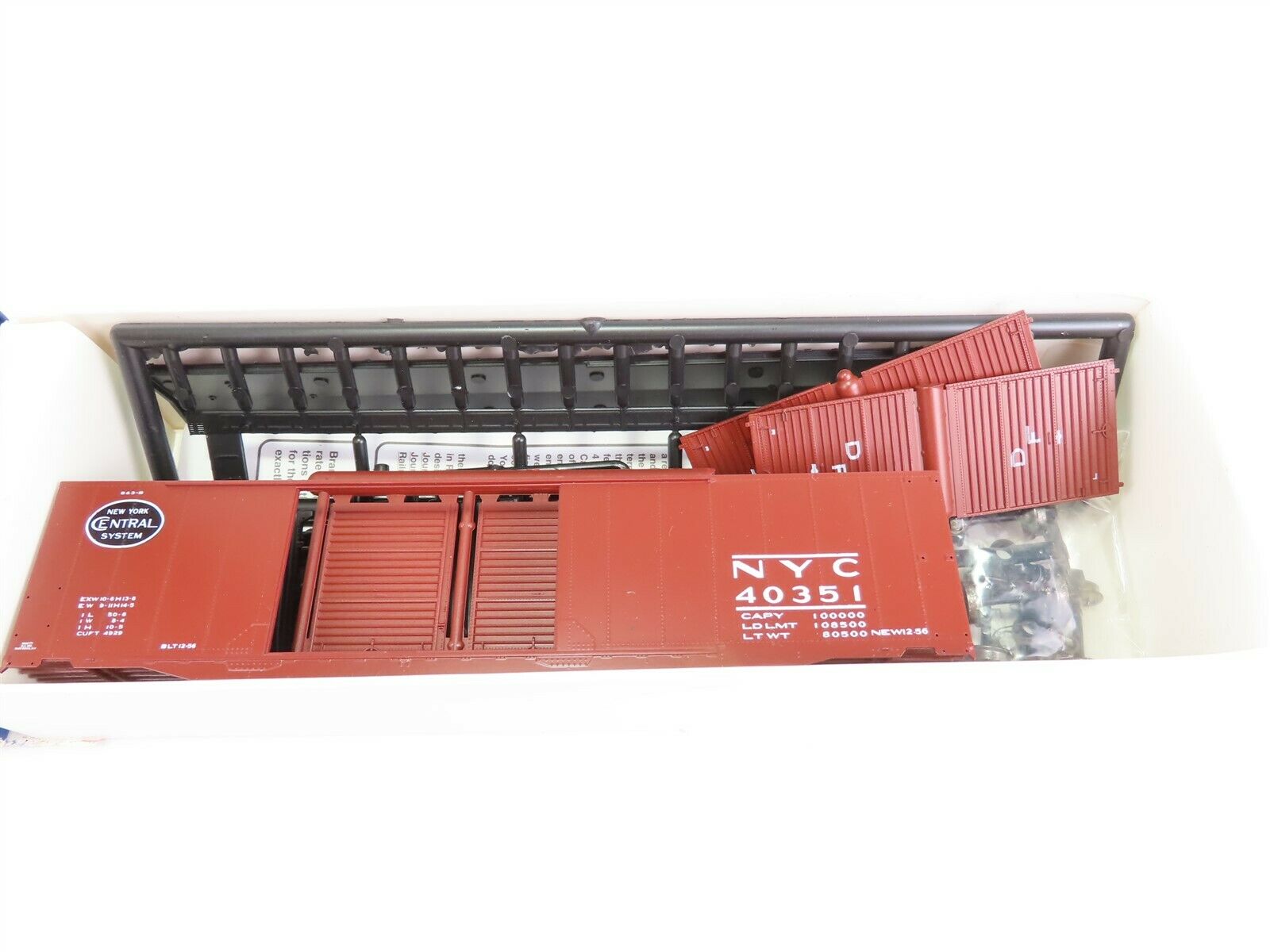 HO Scale Branchline Blueprint Kit 1105 NYC York Central 50 ' Box Car ...