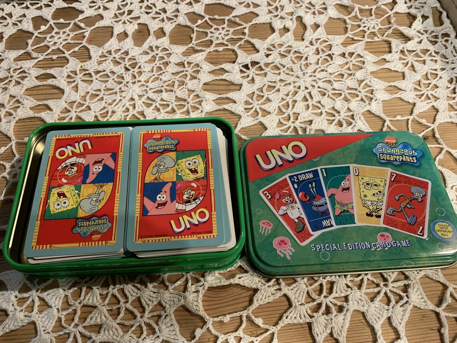 Spongebob Squarepants Uno Special Edition Tin Set Card Game Vintage ...