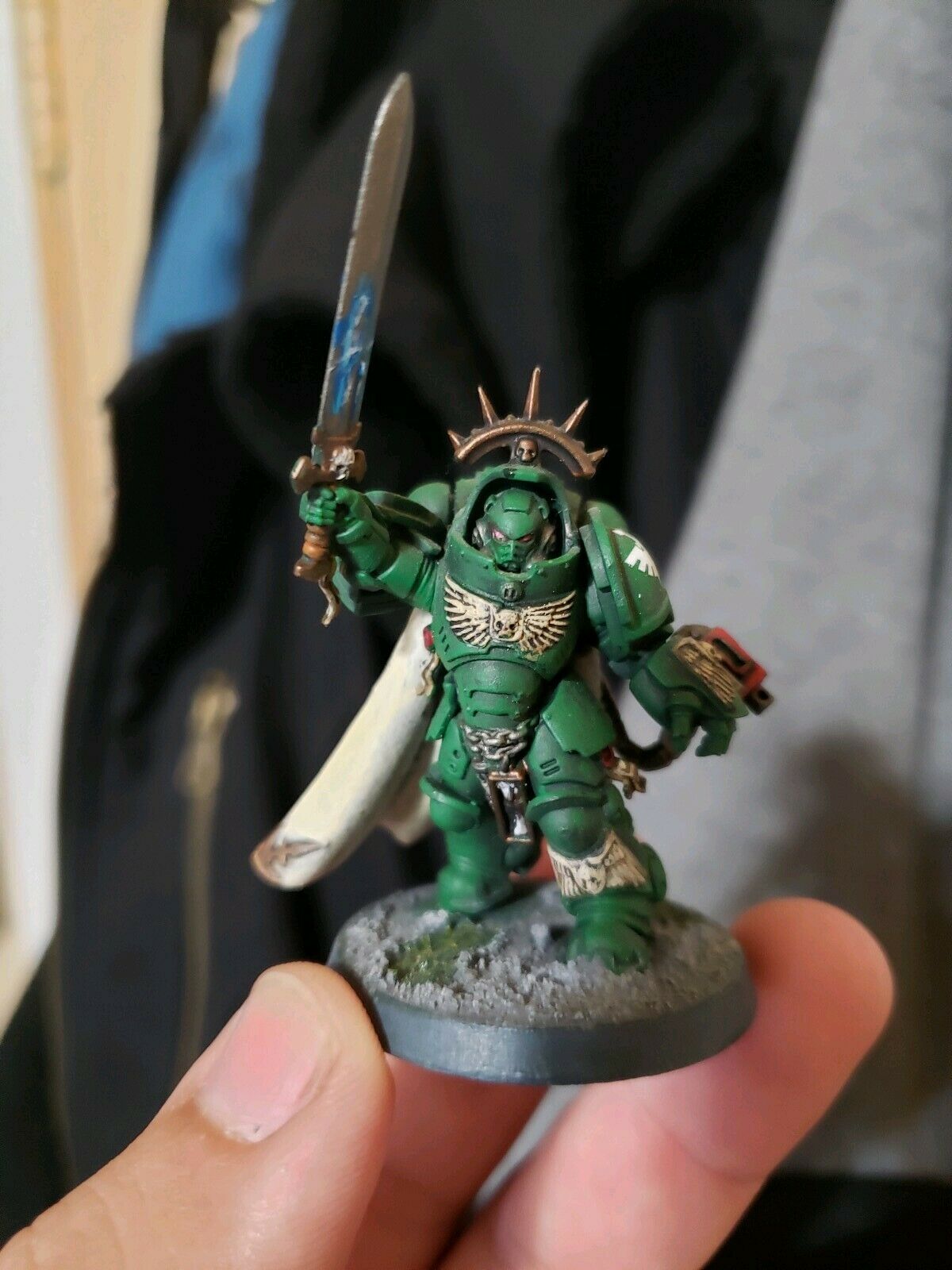 40K Primaris Captain In Gravis Armor Dark Angel Painted | #20813769