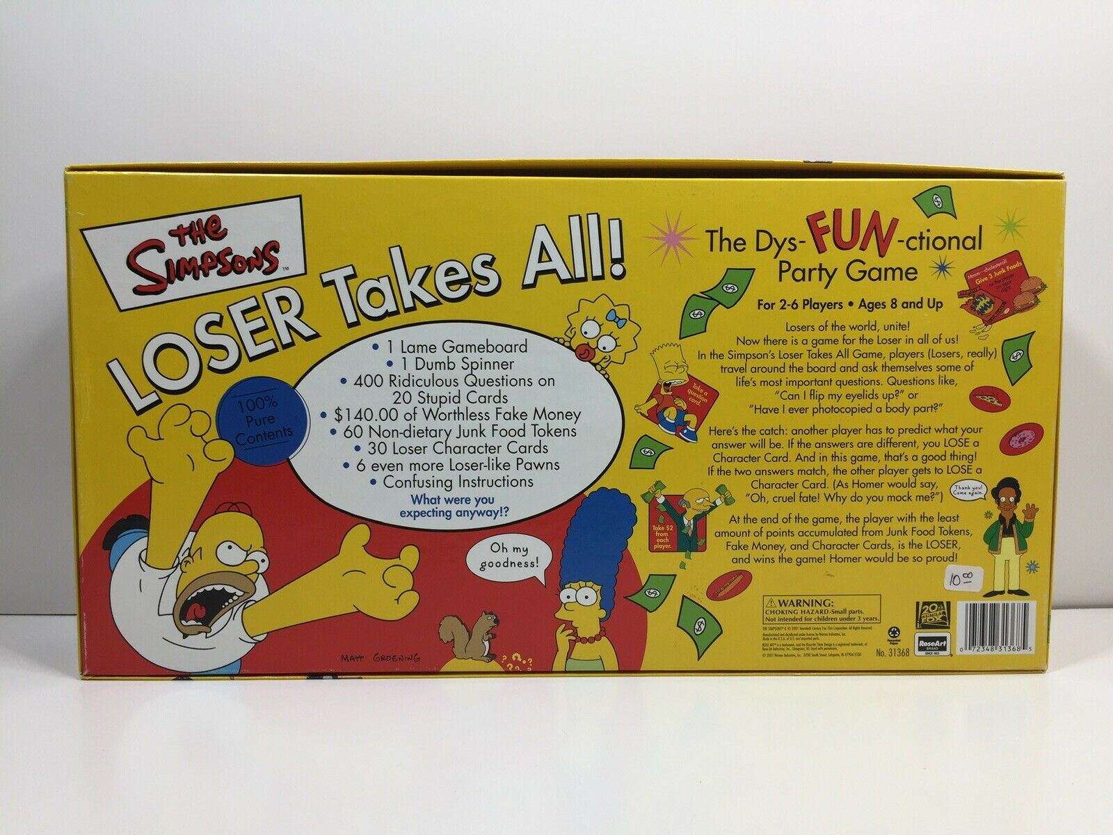 The Simpsons LOSER TAKES ALL Board Game FANTASTIC & 100 Complete ...