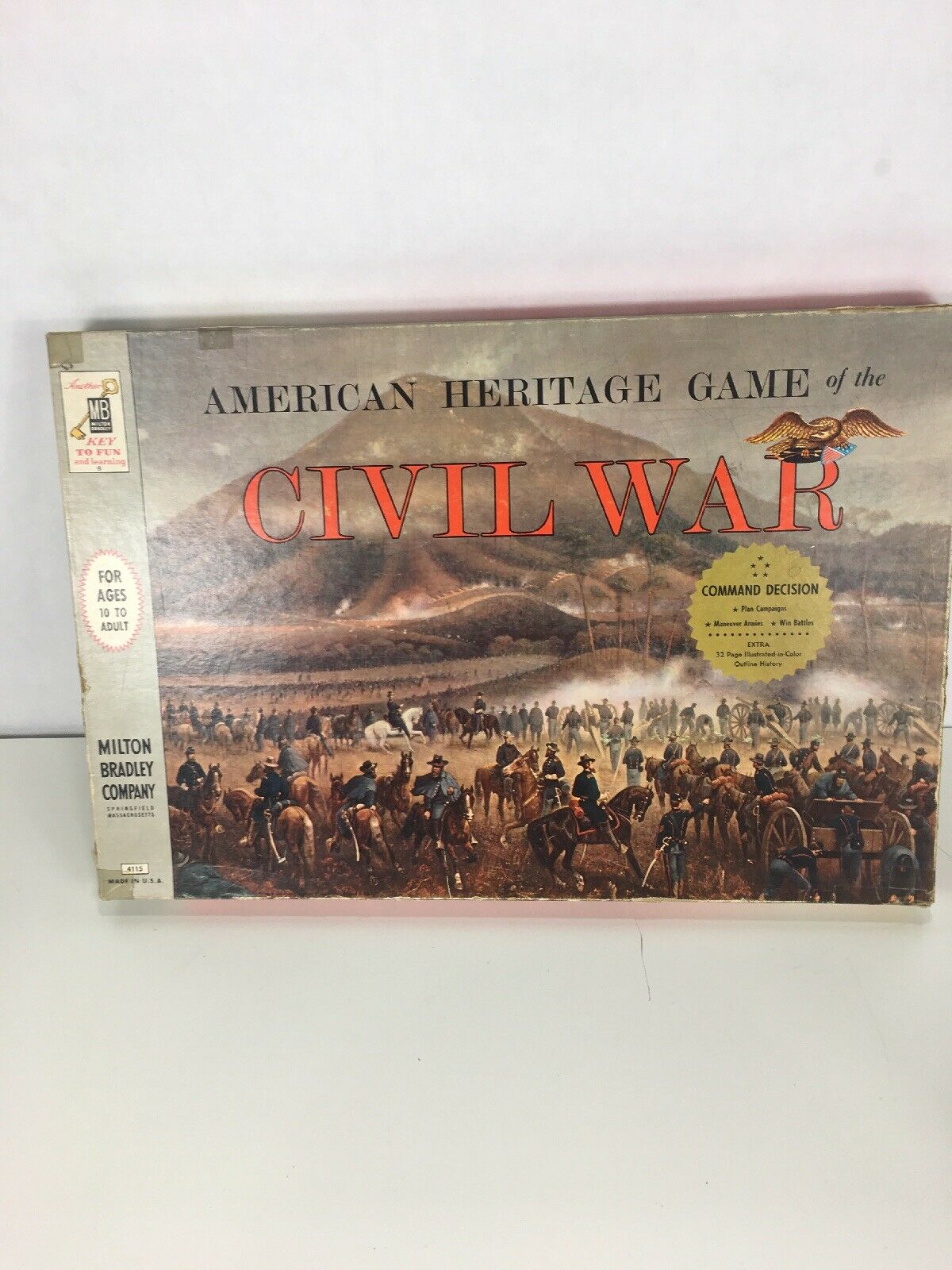 American Heritage CIVIL WAR Battle Board Game Vintage 1960 Complete ...