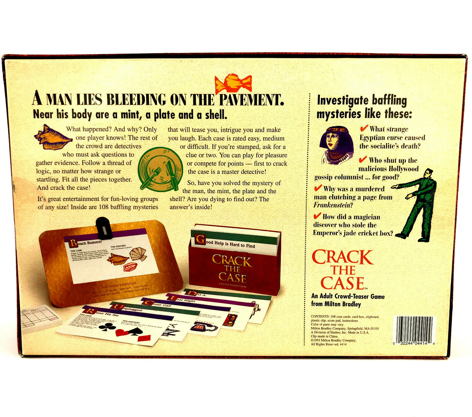 Crack The Case Adult Party Game Vintage 1993 Mini Mysteries 100 ...